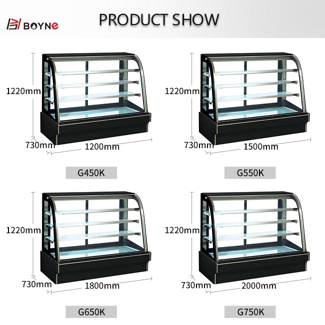 4 Lapisan Kue Showcase Dessert Display Toko Roti Kaca Suhu Normal